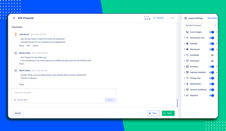 Construction Proposal Generation: From Template to Final Version